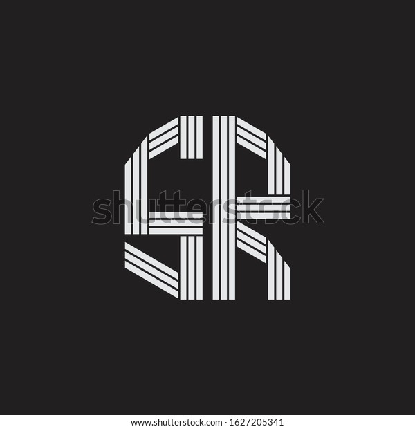 Sr Logo Monogram Outline Style Linked Stock Vector (Royalty Free ...
