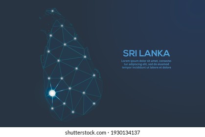 Sri Lanka Communication Network Map Vector: เวกเตอร์สต็อก (ปลอดค่า ...