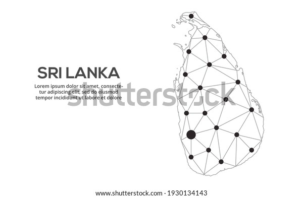 Sri Lanka Communication Network Map Vector Stock Vector (Royalty Free ...