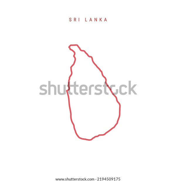 Mapa de esquema editable de Sri: vector de stock (libre de regalías ...