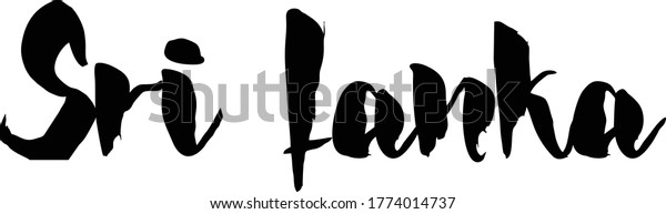 Sri Lanka Handwritten Font Calligraphy Black Stock Vector (Royalty Free ...
