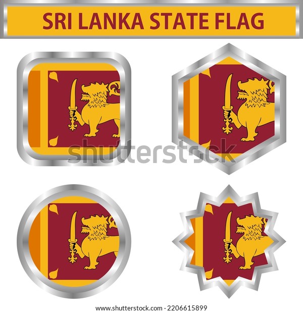 Sri Lanka Icon Flag Round Hexagon Stock Vector (Royalty Free ...