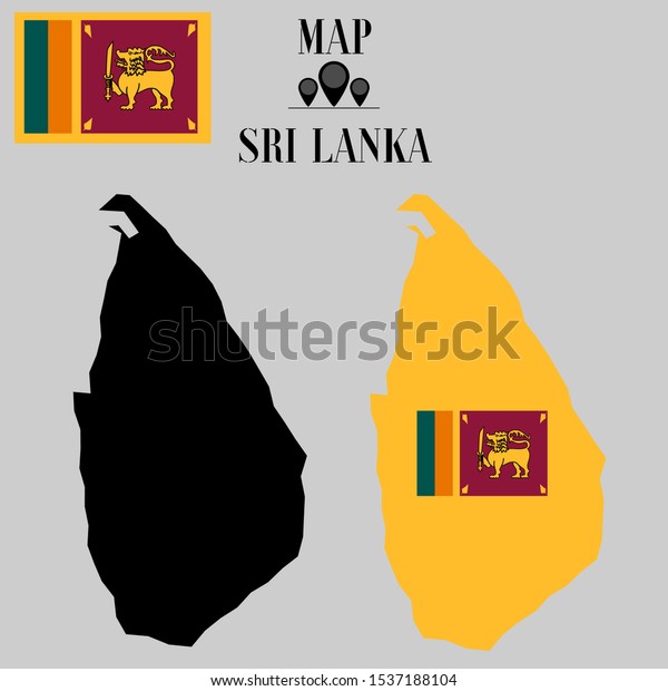 Sri Lanka Outline World Map Silhouette Stock Vector (Royalty Free ...