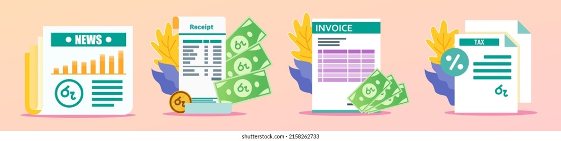 Sri Lankan Rupee Receipt Documents Illustration Stock Vector (Royalty ...