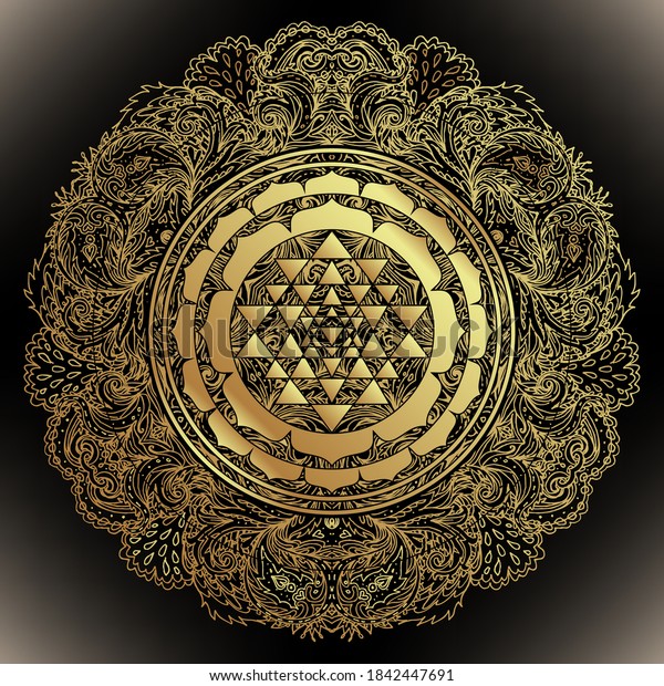 The Sri Yantra or Sri Chakra, form of mystical diagram, Shri Vidya ...
