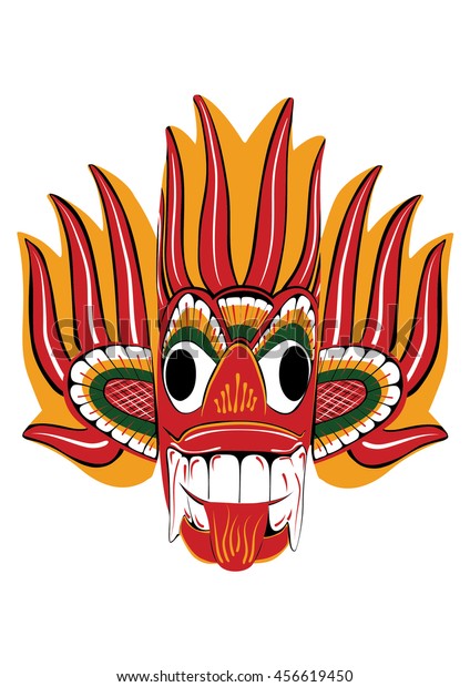 Srilanka Mask Stock Vector (Royalty Free) 456619450