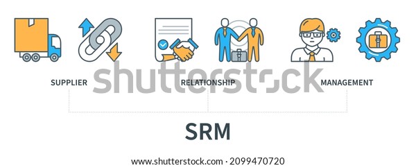 Srm Concept Icons Supplier Relationship Management Stock Vector ...