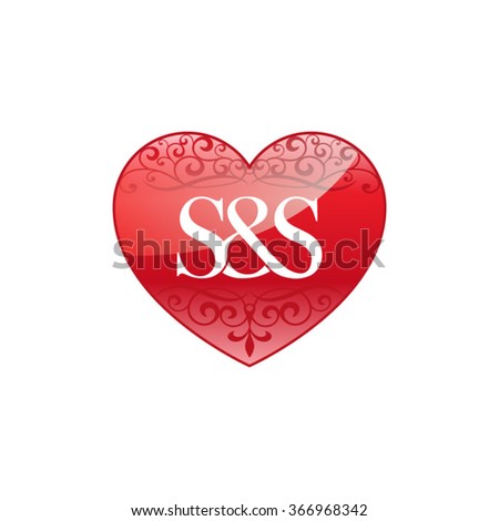 SS Initial Letter Logo Ornament Heart 库存矢量图（免版税） 366968342 - Shutterstock