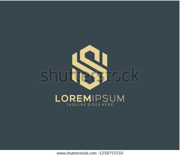 Ss Initial Vector Hexagon Monogram Template Stock Vector (Royalty Free ...
