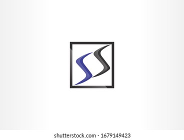Ss Line Square Logo Design Illustration Stock Vector (Royalty Free ...