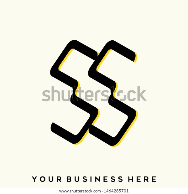 Ss Logotypographic Vector Icon Double Letter Stock Vector (Royalty Free ...