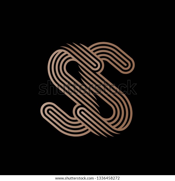 SS monogram.Typographic logo with uppercase double letter s.Lettering ...