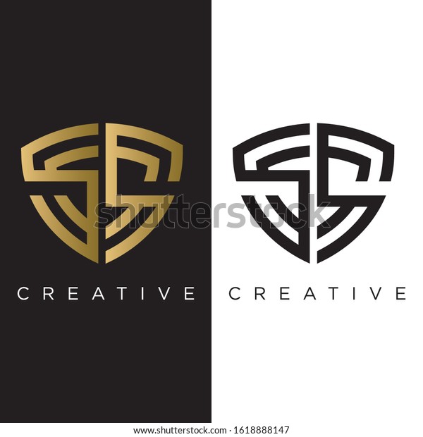 Vektor Stok Ss Shield Logo Design Vector Luxury (Tanpa Royalti ...