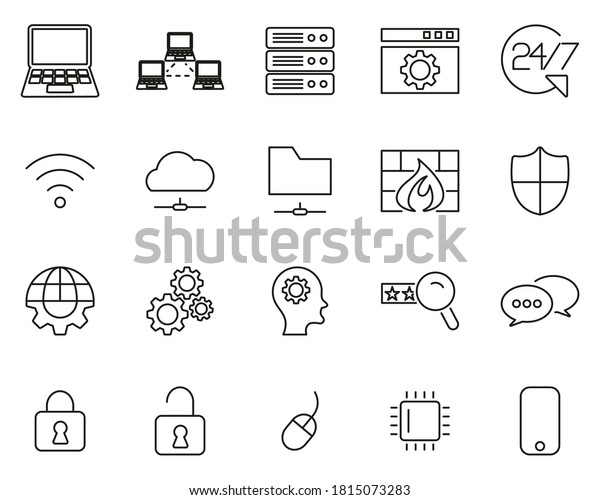 Ss System Administrator Icons Black White Stock Vector (Royalty Free ...