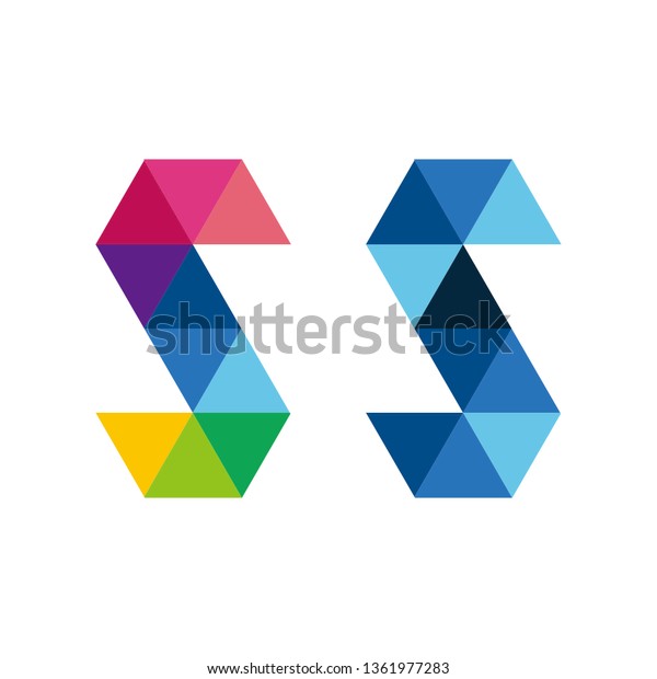 Ss Typography Color Prism Vector Logo Stock Vector (Royalty Free ...
