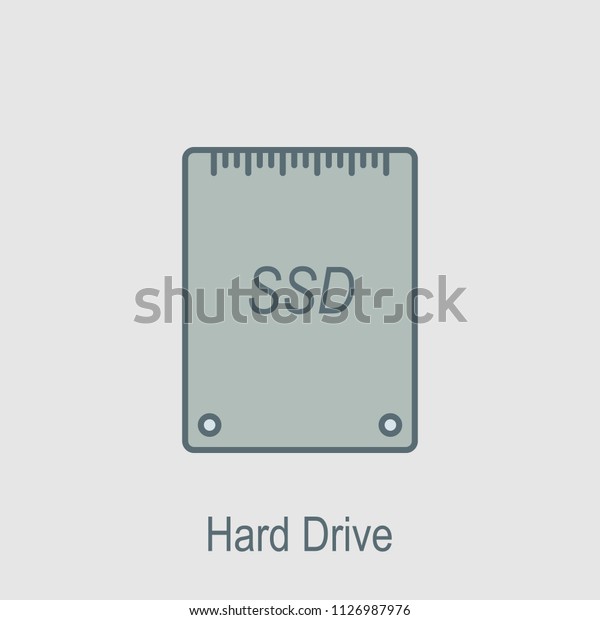 Ssd Hard Drive Icon Element Computer Stock Vector (Royalty Free ...