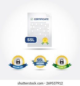 Ssl Certificate Illustration 3 Buttons Ribbons Stock Vector (Royalty ...