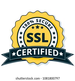Ssl Certified Label Illustration Stock Vector (Royalty Free) 1081800797 ...