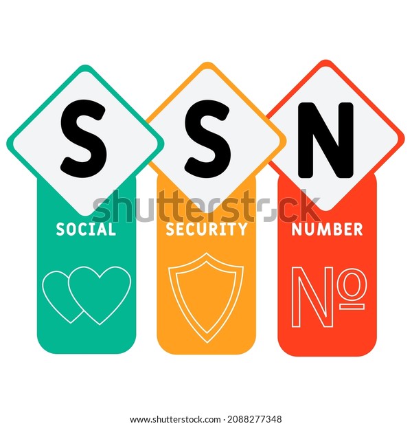 Ssn Social Security Number Acronym Business Stock Vector (Royalty Free ...