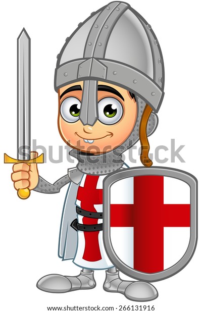 St George Boy Knight Character: เวกเตอร์สต็อก (ปลอดค่าลิขสิทธิ์ ...