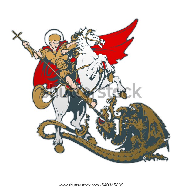 St George On Horseback Vector Illustration Stock Vector (Royalty Free ... St George On Horseback Vector Illustration Stock Vector (Royalty Free ...