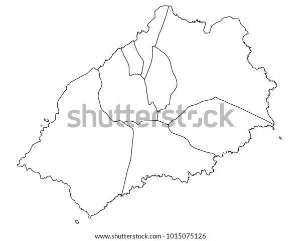 St Helena Outline Map Detailed Isolated Stock Vector (Royalty Free ...