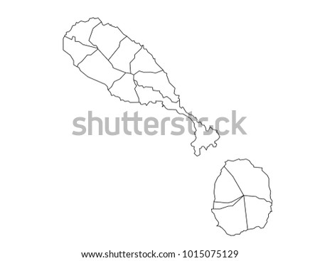 St Kitts Nevis Outline Map Detailed Stock Vector (Royalty Free ...