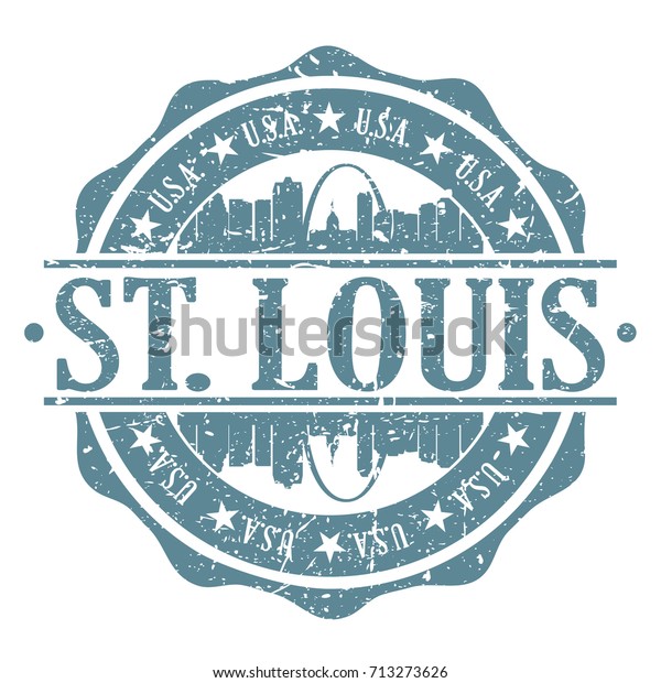 St Louis Stamp Post Skyline Silhouette Stock Vector (Royalty Free ...