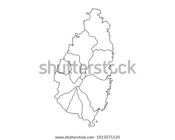 st Lucia outline map. detailed isolated vector country border contour ...