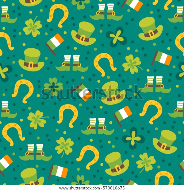 St Patricks Day Seamless Pattern Leprechaun Stock Vector (Royalty Free ...