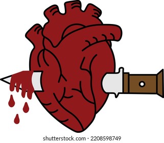Stabbing Heart Vector Graphic Illustrations Suitable Stock Vector (Royalty Free) 2208598749 ...