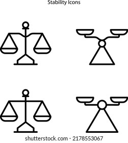 Stability Icons Isolated On White Background Stock Vector (Royalty Free ...