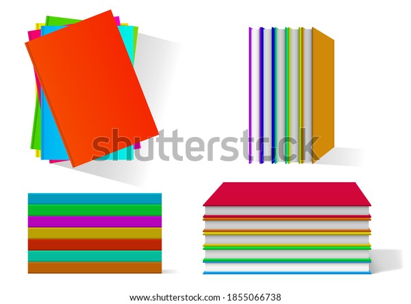 Stack Book All Side View Vector Stock Vector (Royalty Free) 1855066738 | Shutterstock
