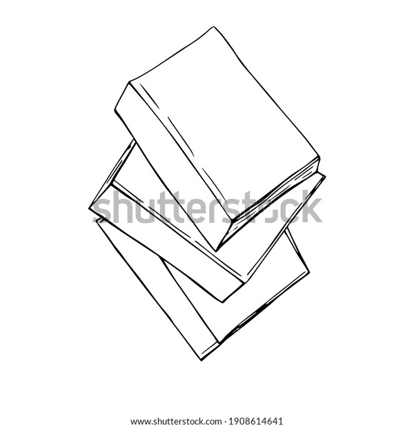 Stack Books Vector Illustration Hand Drawing Stock Vector (Royalty Free ...