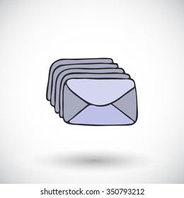 Stack Envelopes Handdrawn Cartoon Mail Icon Stock Vector (Royalty Free ...