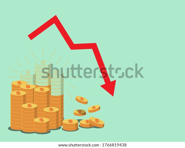Stack Golden Coins Outline Lost Coins Stock Vector (Royalty Free ...
