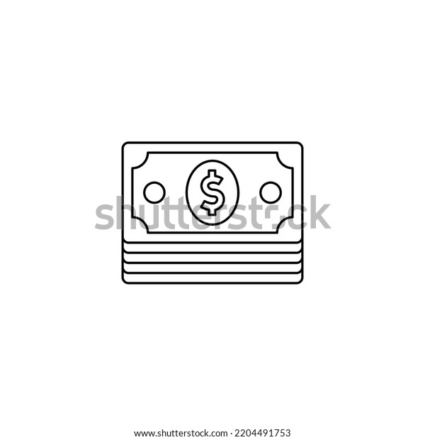 Stack Money Icon Line Style Icon Stock Vector (Royalty Free) 2204491753 ...