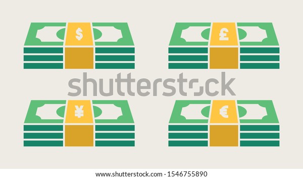 Stack Money Symbol Icon Vector Dollar: vector de stock (libre de ...