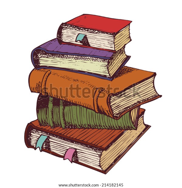 Stack Old Books Stock Vector (Royalty Free) 214182145