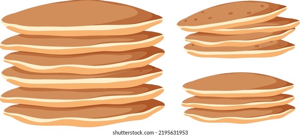 Stack Pancakes Cartoon Style Illustration Stock Vector (Royalty Free ...