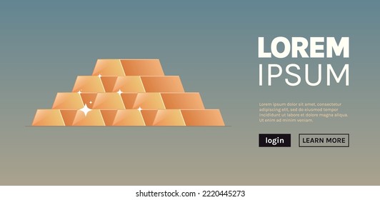 Stack Shiny Gold Ingots Financial Growth Stock Vector (Royalty Free ...