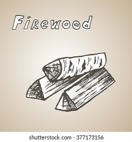 Stack Three Wooden Logs Cartoon Vector Stock Vector (Royalty Free ...
