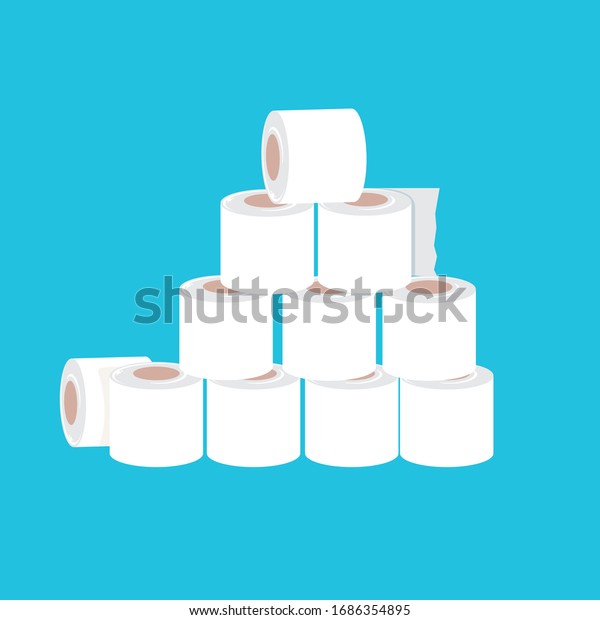 Stack Toilet Paper Isolated White Background Stock Vector (Royalty Free ...