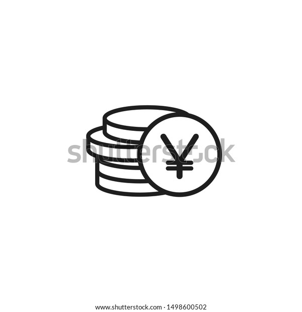 Stack Yen Coins Coin Front Flat Stock Vector (Royalty Free) 1498600502 ...