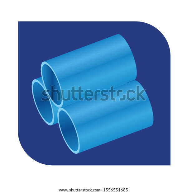 Stacked Blue Pvc Pipes Logo Isometric Stock Vector (Royalty Free ...