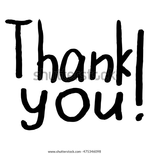 Stacked words thank you vector. Lettering vector object isolated on ...