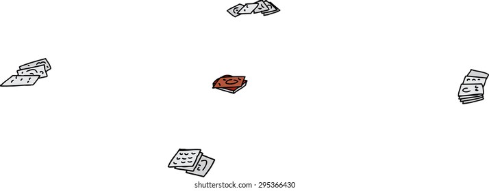 Stacks Cartoon Playing Cards Over White Stock Vector (Royalty Free ...