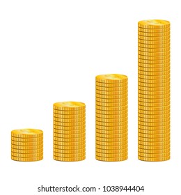Stacks Gold Coins Vector Illustration Stock Vector (Royalty Free ...