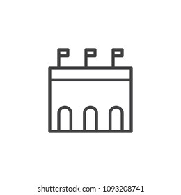Stadium Building Outline Icon Linear Style Stock Vector (Royalty Free ...