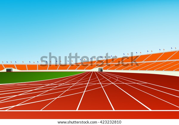 Stadium Stand Running Track Graphic Vector Stock Vector (Royalty Free ...